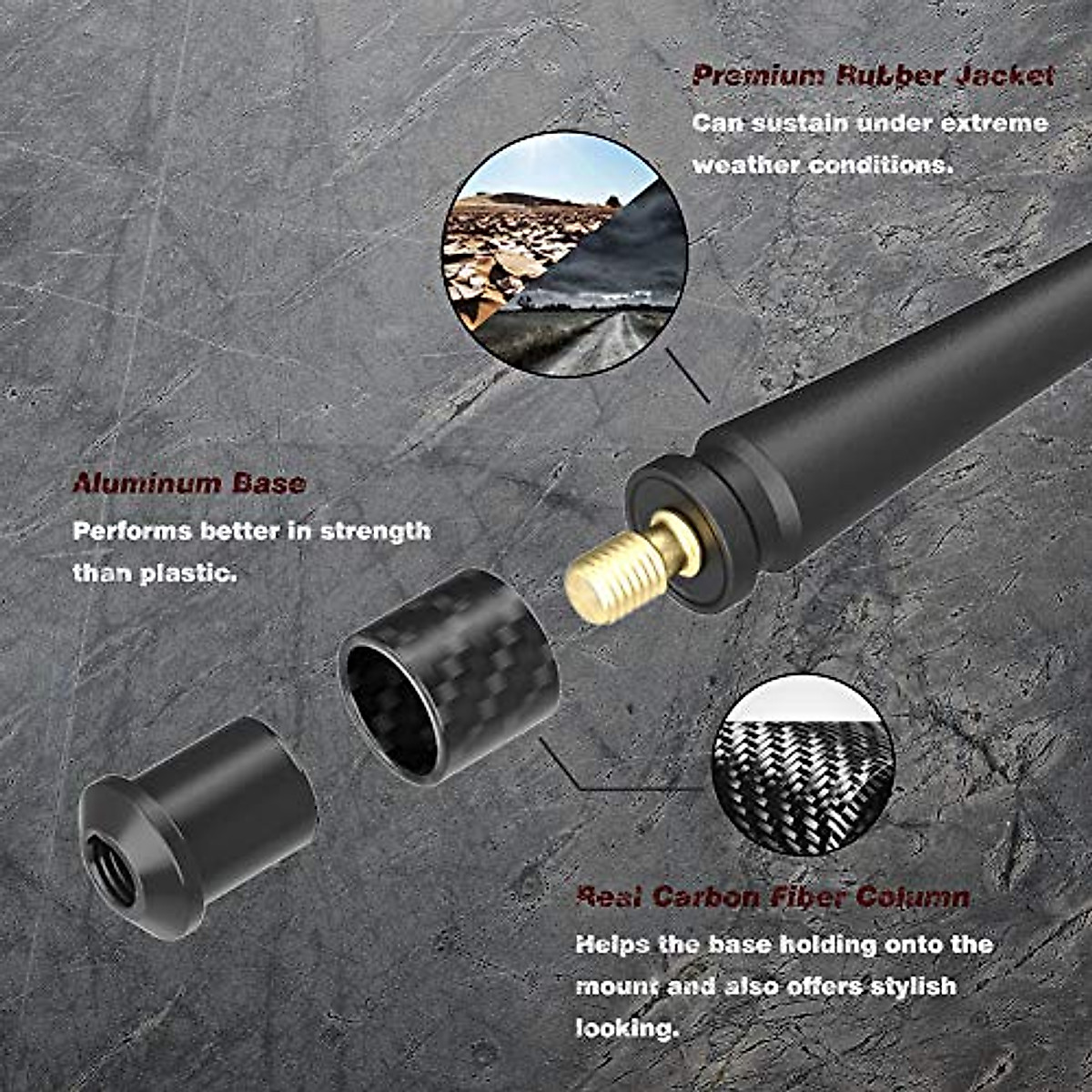 RYDONAIR Antenna Compatible with Ford F150 2009-2024 | 13 inches Flexible Rubber Antenna Replacement | Designed for Optimized FM/AM Reception