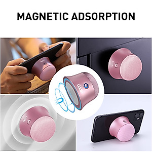 Liddle Speaker Magnetic Bluetooth Speaker MagSafe Speaker for iPhone 12/13/14/15, Wall Mountable Small Bluetooth Speaker for Golf Cart, Shower Mini Bluetooth Speaker, True Wireless Speaker (Rose Gold)