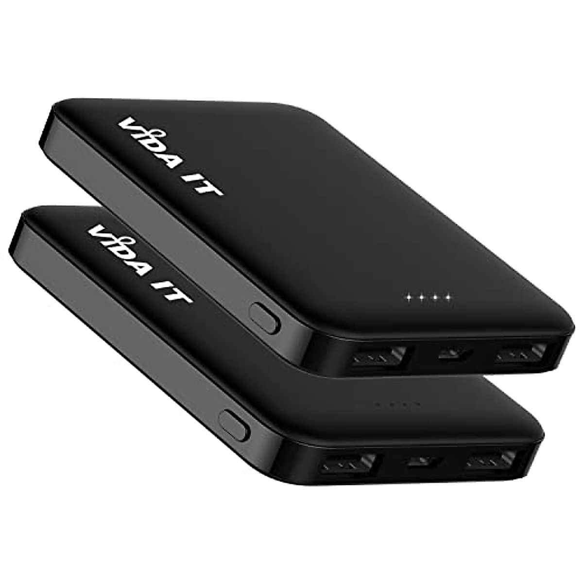 Vida IT 2-Pack Small 5V 2A Power Bank for Heated Vest Jacket Coat Scarf Clothing DC Pocket Size Battery Pack 5000mAh USB Portable Charger for iPhone Samsung Android Phone, Mini Rechargeable Power Pack