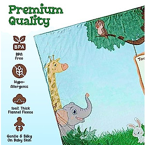 Premium Baby Milestone Blanket for Baby Girl and Boy - Soft, Hypoallergenic Perfect Baby Monthly Milestone Blanket Boy or Girl - Includes 28 Milestone Cards Ideal for Photography