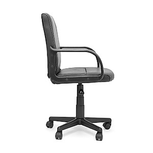Urban Lifestyle Black Faux Leather Office Chair Computer Office Chair with Seat and Armrest Adjustment, Black