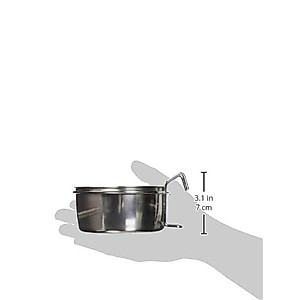 Fuzzy Puppy Pet Products Elevated Crate Bowl for Pets, Great for Dog, Cat and Critter Crates, Kennels, Coups & Cages, Stainless Steel, Silver, 20 oz (CCHH-20)