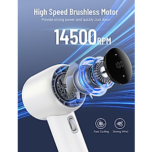 CuzyFeelin Portable Handheld Fan - High Speed(1-199) Small Mini Turbo Fan - [16H Cooling Time] Rechargeable Battery Powered Fan with Digital Display - Fan for Travel/Camping, Gifts for Women/Men