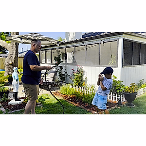 Atlantic Heavy Duty Garden Hose 30 ft x 5/8 Inch Black Color Flexible Water Hose with Solid Brass Fittings (30 Feet)