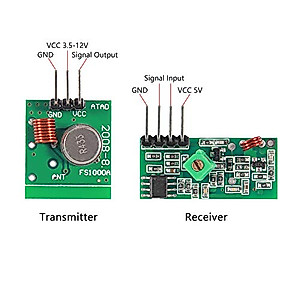 5Pcs 433MHz RF Wireless Transmitter and Receiver Module Kit for ARM/MCU