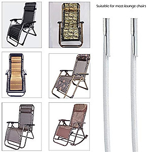 4 Pcs Universal Replacement Cord for Chair Universal Bungee Cord Laces Elastic Oxford Rope Gravity Chair Repair Kit for Lounge Chair Recliners Anti Gravity Chair Bungee Chair (Grey)