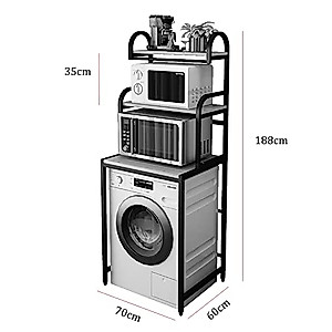 BKGDO Washer Storage Frames Floor Standing Punch Free Suitable for Over Toilet,Steel Tube Washinghine Rack,Floor-to-Ceiling Toilet Rack,Multi-Scene Washinghine Rack Bathroom Storage/White