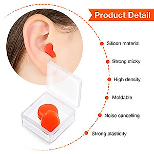 Frienda 21 Pairs Ear Plugs for Sleeping Reusable Moldable Silicone Earplugs Soft Noise Cancelling Earplugs Sound Blocking Ear Plugs with Case for Swimming Concert 32dB NRR (White, Blue, Orange)