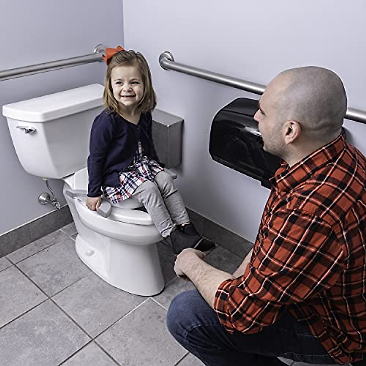 Summer My Travel Potty Deluxe - 2-in-1 Foldable Travel Potty for Toddlers Can Be Used as a Standalone Potty or as a Potty Ring for Adult Toilet w/Integrated Handles, Includes 12 Disposable Waste Bags