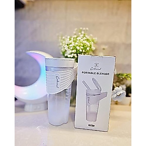 COKUNST Portable Blender for Shakes and Smoothies, BPA-Free USB Rechargeable 16oz Personal Blender Portable with 6 Blades, Powerful Portable Blender Bottles with Straw, Charging Cable, Cleaning Brush, Mini Portable Blender Cup