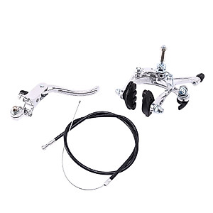 kebei Front Fixie Road Bike Cruiser Brake Set Bike Brake Kit Bike Caliper Brake Kit Side Pull Brake Set for Fixie Bike Silver