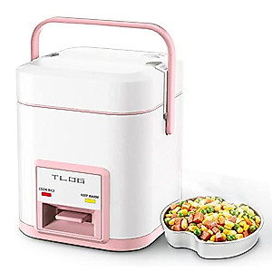 TLOG Mini Rice Cooker 2.5-Cup Uncooked(5-Cup cooked), Healthy Ceramic Coating 1.2L Small Rice Cooker for 1-3 People, Portable Travel Rice Cooker with Steam Tray, Rice Maker for Grains, White Rice, Oatmeal, Veggies