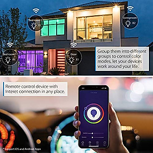 LVWIT Smart Light Bulb 2 Pack, A19 Smart LED, Work with Alexa, Google Assistant, Smart Life App, Tuya App, 8.5W (60W Replacement), 2700K-6500K, E26 RGB Color Changing Bulb, No Hub Required