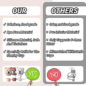 3 Pack Straw Covers Compatible with Stanley 30 40 OZ accessories Tumbler Cups Cartoon Soft Straw Protector Cover - BPA Free Soft Silicone