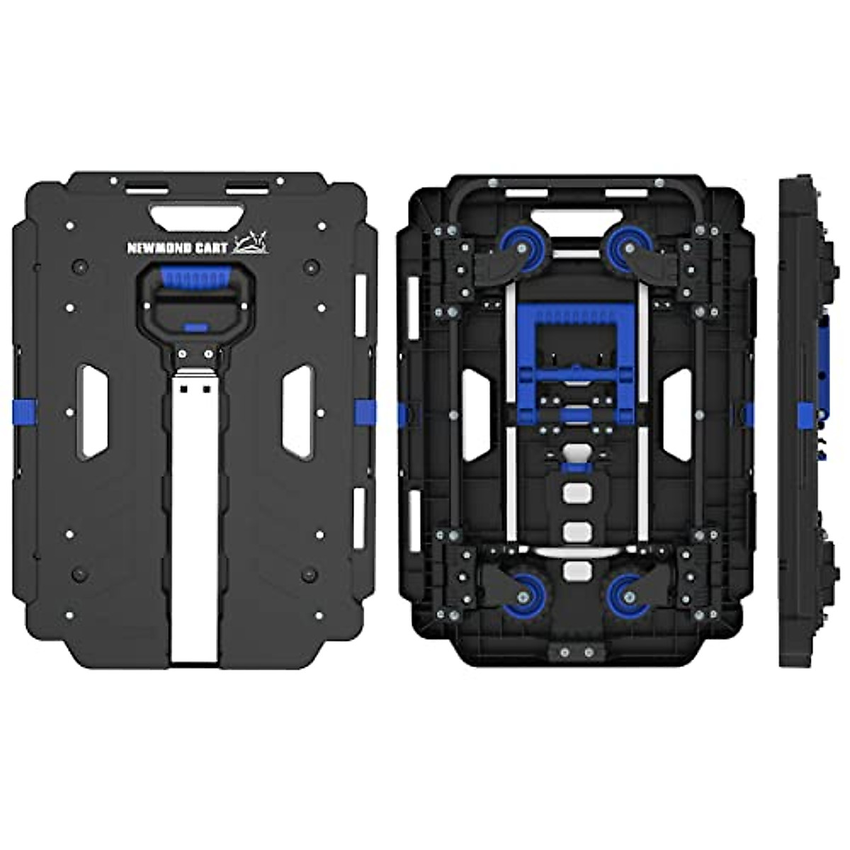 Push Cart Foldable Platform Hand Truck 300lb Weight Capacity with 360 Degree Swivel Wheels Can Splice Together with Handle, Black