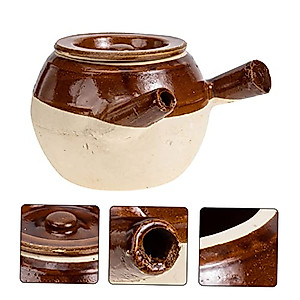 UPKOCH Old Fashioned Medicine Pot Korean Clay Pot Braising Pan with Lid Water Kettle Stovetop Medicines Kettle Ceramic Soup Pot Stovetop Tea Pots Medicine Cooker Pottery Clay Casserole