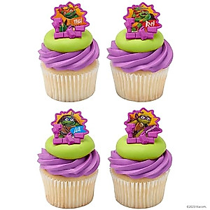 DecoPac Teenage Mutant Ninja Turtles Turtle Power Rings, Cupcake Decorations For Birthday Party, Cakes, And Celebrations - 24 Pack