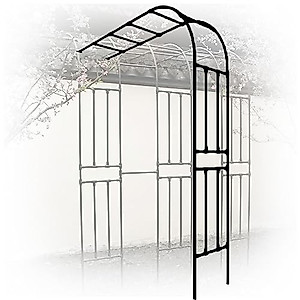 Half Side Wall Mounted Garden Archway,Half Arch Rose Arch,Pergola Climbing Aid Trellis Archway for Climbing Plants,Half Rose Arch for Indoor,Outdoor,Garden Lawn,Wedding (Color : White, Size : 0.6X24