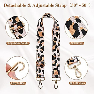 HULISEN Clear Crossbody Bag Stadium Approved, Clear Purse for Women Men, Transparent Messenger Shoulder Handbag for Concert, Travel, Work, Sports (Pink Leopard)