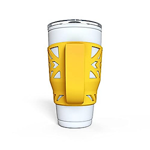 Gangster Armor Grip for your 30 oz tumbler Yeti handle RTIC Beast Simple Corkcicle Tumbler handle (Yellow)