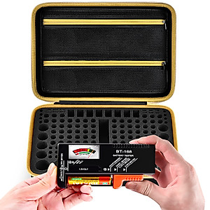 Battery Organizer Storage Case, Batteries Holder Container Carrying Hard Bag Box with Battery Tester Holds 162+ Battery Variety Pack AA AAA AAAA C D 9V 3V Lithium(Not Include Various Batteries)