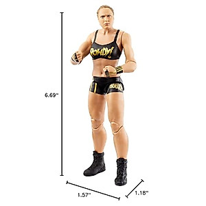 WWE Rounda Rousey Action Figure in 6-inch Scale with Articulation & Ring Gear Series #101