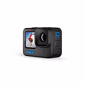 GoPro HERO10 Black - Waterproof Action Camera with Front LCD and Touch Rear Screens, 5.3K60 Ultra HD Video, 23MP Photos, 1080p Live Streaming, Webcam, Stabilization (Renewed)