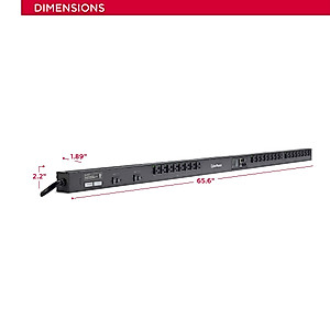 CyberPower PDU81102 Switched Metered Outlet PDU, 100-120V/30A, 24 Outlets, 0U Rackmount, Black