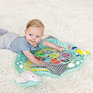 Infantino Wee Wild Ones Pat & Play Water Mat - Narwhal Themed Water mat for Infants and Older Babies, for Tummy time and Sensory Play