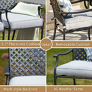 PatioFestival Patio Dining Chairs Stackable Outdoor Chairs Dining Furniture Set of 4,All Weather Frame with Thick Cushion for Porch,Yard,Balcony,Kitchen