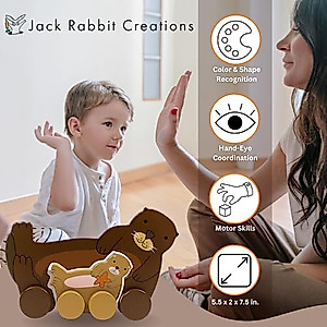 Jack Rabbit Creations Inc Big & Little Wooden Push Toy Otter