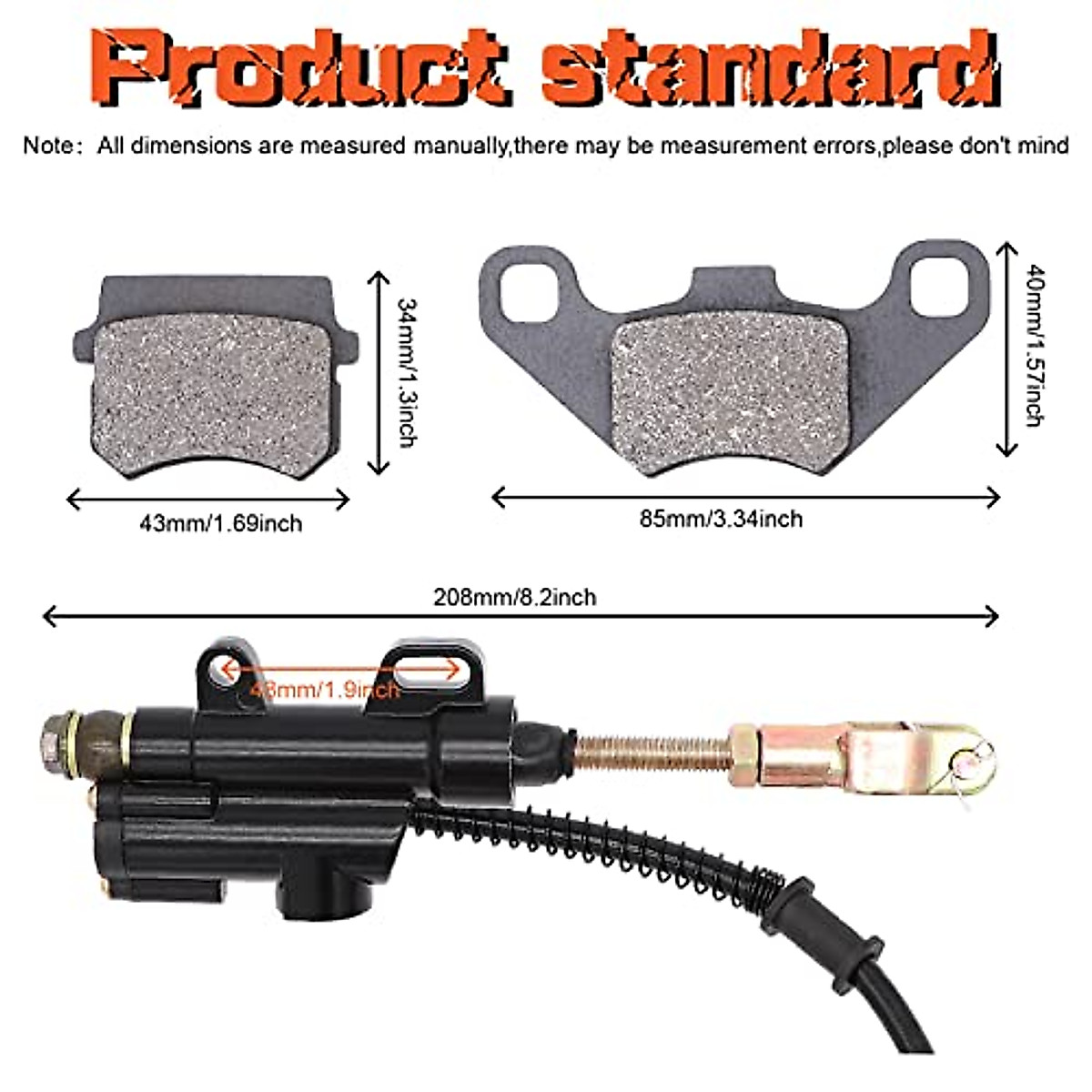 Rear Brake Master Cylinder Caliper For 50-125cc Chinese TaoTao Peace Motorsports Quad Coolster 3050HD ATV Four Wheeler