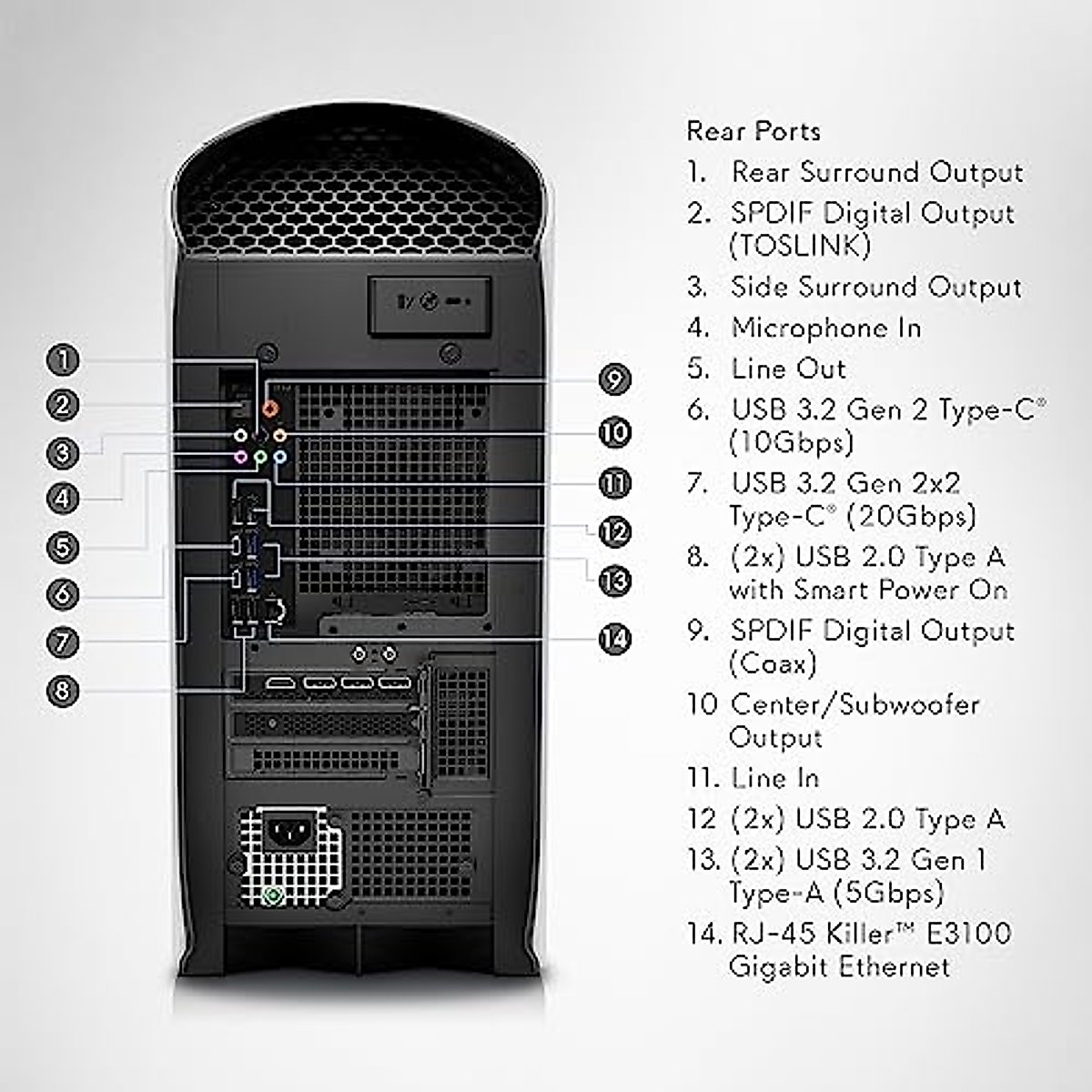 Alienware Aurora R15 Gaming Desktop - Intel Core i9-13900F, 32GB DDR5 RAM, 1TB SSD, NVIDIA GeForce RTX 4070 Ti GDDR6X, Liquid Cooling, Windows 11 Home - Dark Side of The Moon