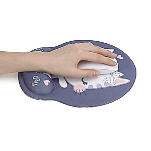 RICHEN Keyboard Wrist Rest and Mouse Pad with Wrist Support, Memory Foam Set for Computer/Laptop/Mac,Gaming and Office, Durable & Comfortable & Lightweight for Easy Typing & Pain Relief (Cute Cat)