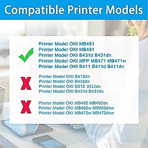 LCL Compatible Toner Cartridge Replacement for OKI B411 B431 44574701 4000 Pages B411D B411DN B431D B431DN MB491 MB461 MB471 MB471W (2-Pack Black)