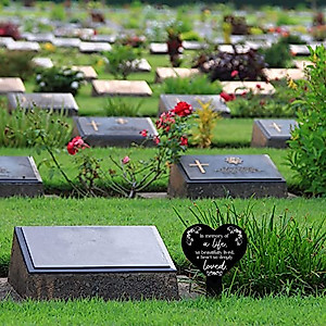 Memorial Grave Markers Heart Memorial Stake Sympathy Grave Plaque Stake Cemetery Garden Stake Memorial Acrylic Grave Stake Waterproof Memorial Plaque Garden Grave Decoration for Cemetery Outdoors Yard