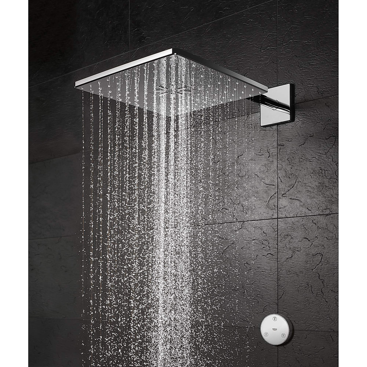 GROHE 26645000 Rainshower SmartConnect Showerhead with 2 Spray and Remote Control, Base Unit, Starlight Chrome