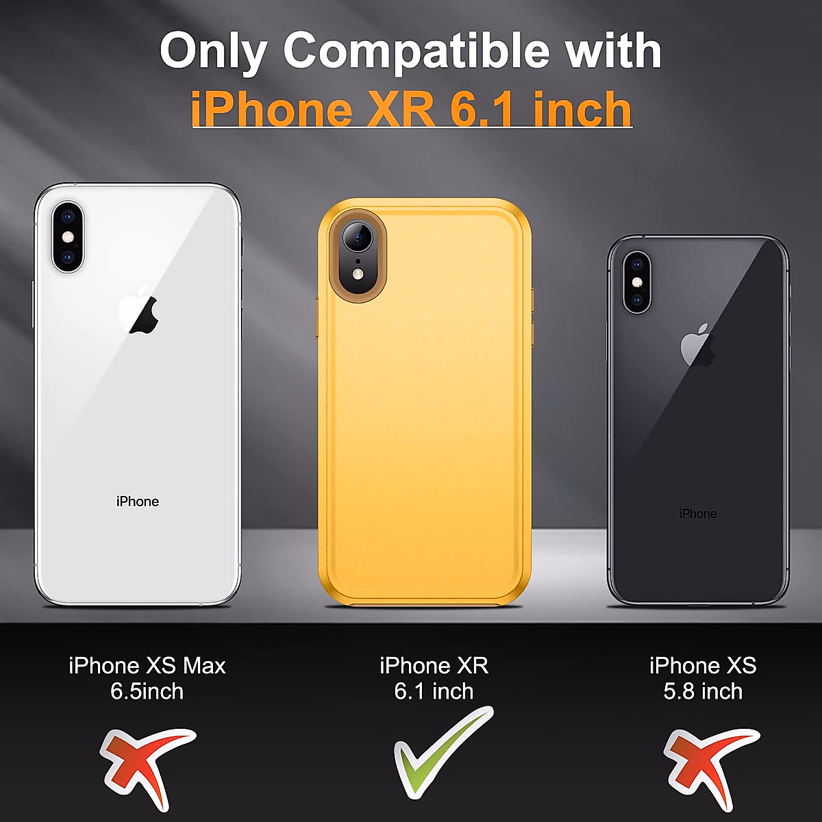 Lanteso for iPhone XR Case，[12FT Military Drop Protection] [with 2 pcs Tempered Glass Screen Protector] [Shockproof] Heavy Duty Protection Phone Case for iPhone XR 6.1 inch Yellow