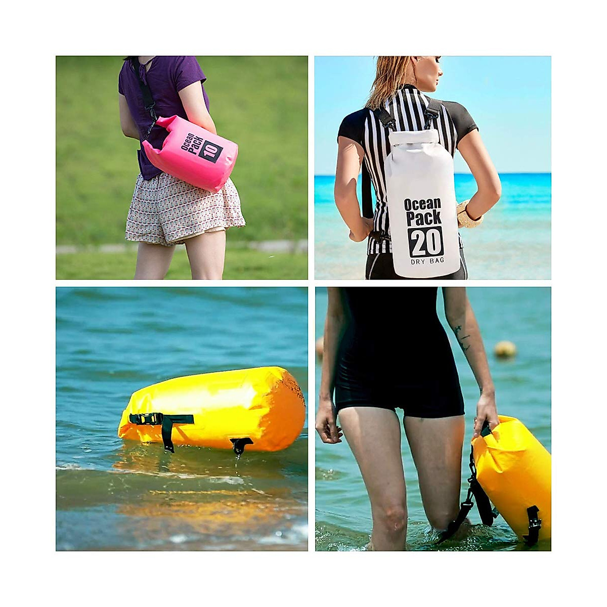 Bycc Bynn Waterproof Dry Bag 5L/ 10L/ 15L/ 20L/ 30L, Roll Top Dry Compression Sack Keeps Gear Dry for Kayaking, Boating, Rafting, Fishing and Camping, Waterproof Backpack (Blue, 15L)