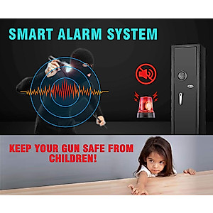 LANGGER V Biometric Gun Safe for Rifle, Upgraded Quick Access 4-Gun Large Rifle Gun Security Cabinet for Rifle Shotgun Firearms, with 2 Removable Storage Shelves