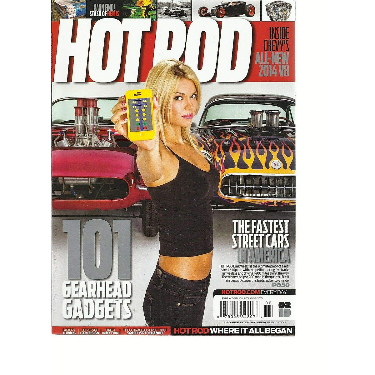 HOT ROD, FEBRUARY, 2013 (THE FASTEST STREET CARS IN AMERICA) ALL - NEW 2014 V8