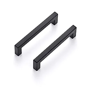 Ravinte 10 Pack 5 Inch Square Cabinet Handles Matte Black Pulls Drawer Kitchen Hardware for Cabinets Cupboard.