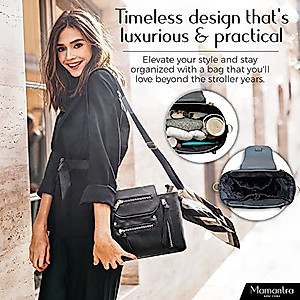 Water Bottle Carrier Purse in Premium Vegan Leather - Stylish Gift for Moms - Crossbody Mom Bag 11.5" x 9" x 4"