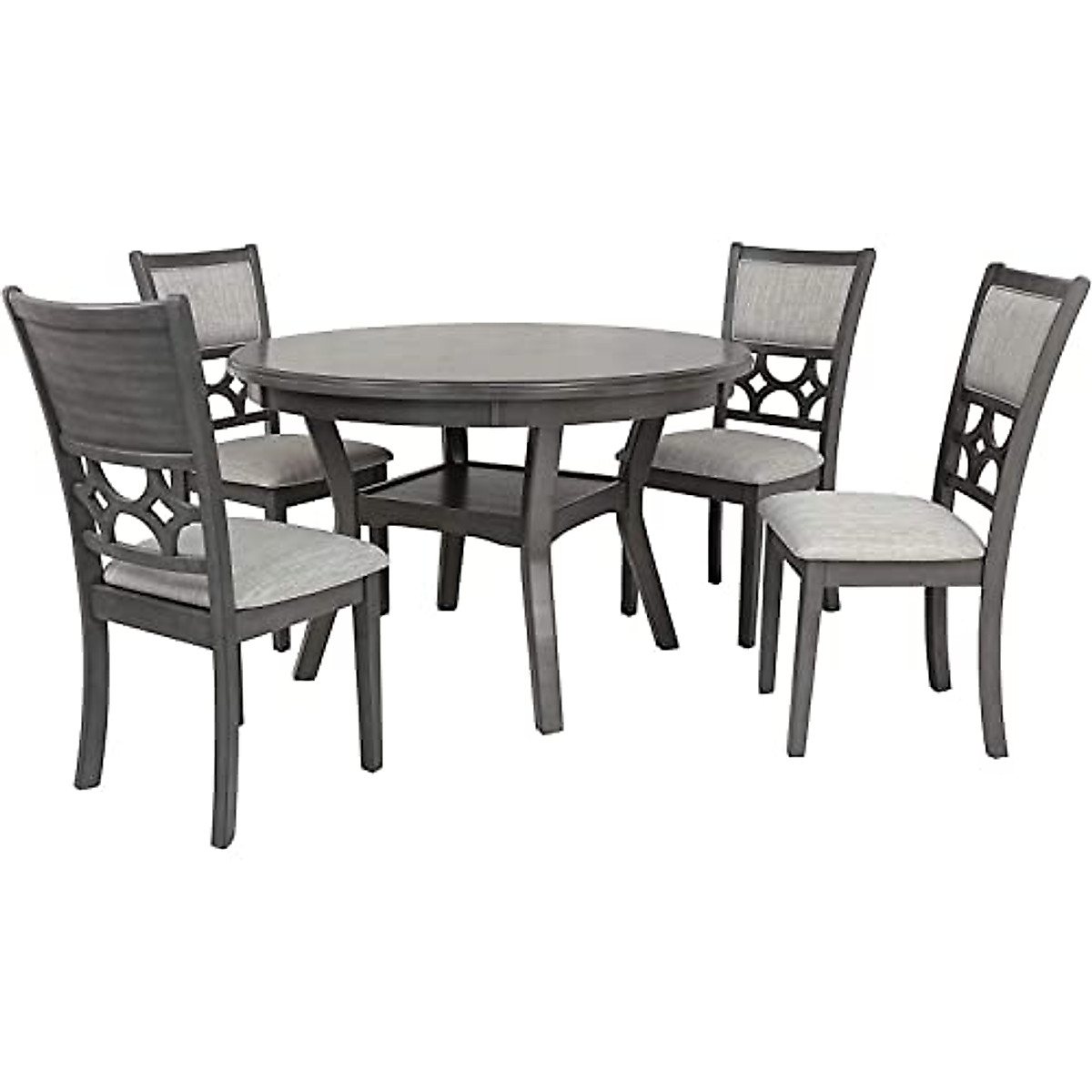 New Classic Furniture Mitchell 5-Piece Dining Set with 1 Table and 4 Chairs, Gray