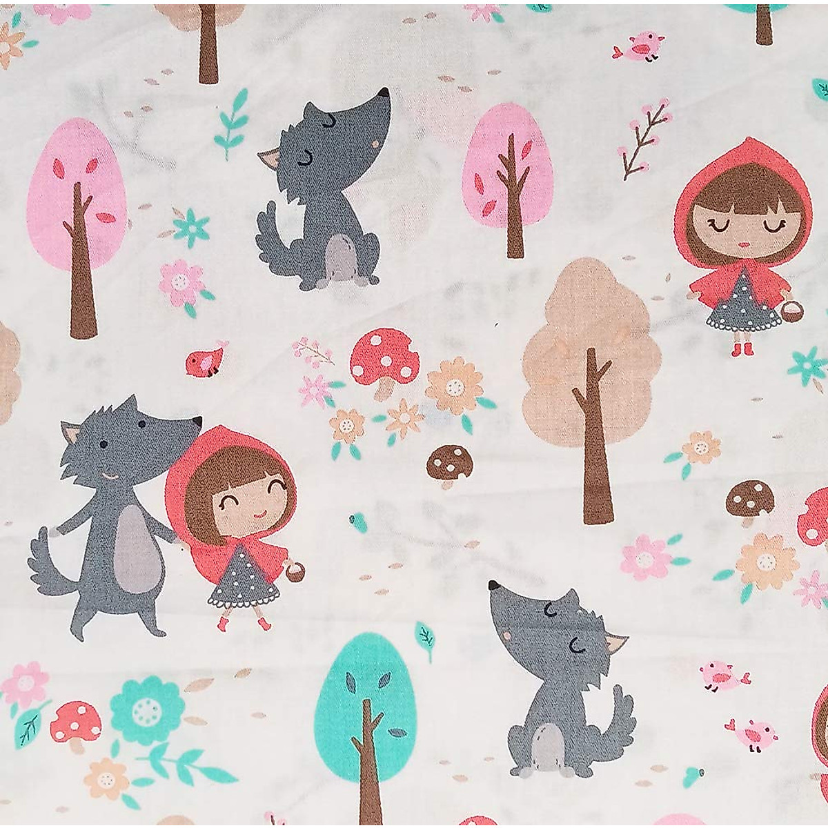 ZGXY Fabric, 8 pcs/lot Fat Quarter Fabric Bundles 100% Cotton 19.69'' x 19.69'' (50 x 50cm) Quilting Cotton Craft Fabric Pre-Cut Squares Sheets for Patchwork Sewing Quilting Crafting, Forest Pattern.