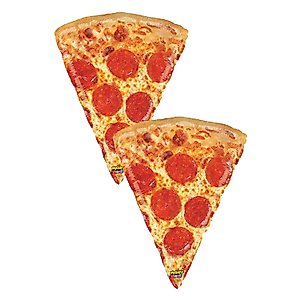 Set of 2 Jumbo 34" Realistic Pepperoni Pizza Slice Party Balloons