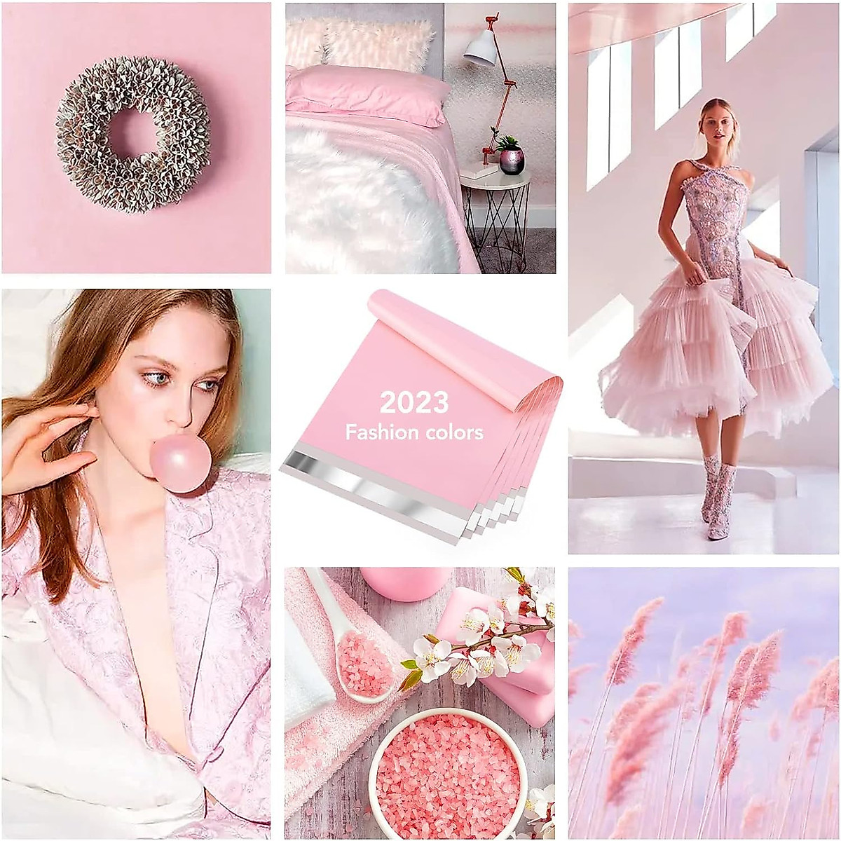 Metronic Poly Mailers 10X13 100 Pack, Strong Adhesive Shipping Envelopes for Clothing, Medium Shipping Bags for Small Businesses, Waterproof Mailers Poly Bags for Shipping, Packages Bags Sakura Pink