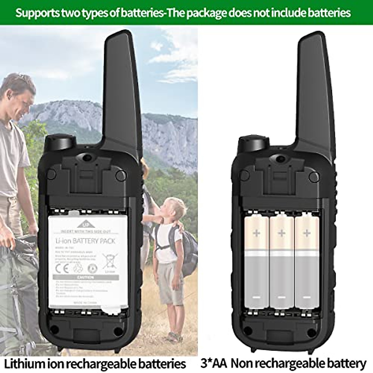 Baofeng MP25 Walkie Talkies Long Range for Adults 22 Channel FRS Walky Talky Rechargeable Handheld Two Way Radios with Flashlight(Not Include Battery)