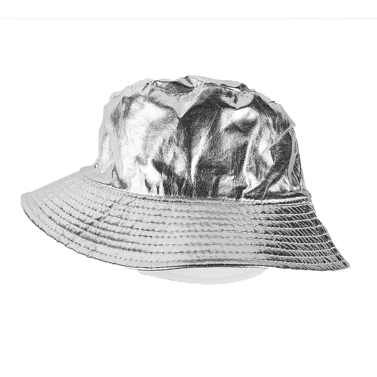 Eigso Unisex Fashionable Wild Camping Bucket Hat Sun Protection Flexible Fold Lightweight Fisherman Metallic Finish (Silver)