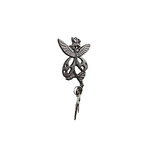 HANDCRAFTED NAUTICAL DÉCOR Cast Iron Butterfly on a Branch Decorative Metal Wall Hook 6.5"